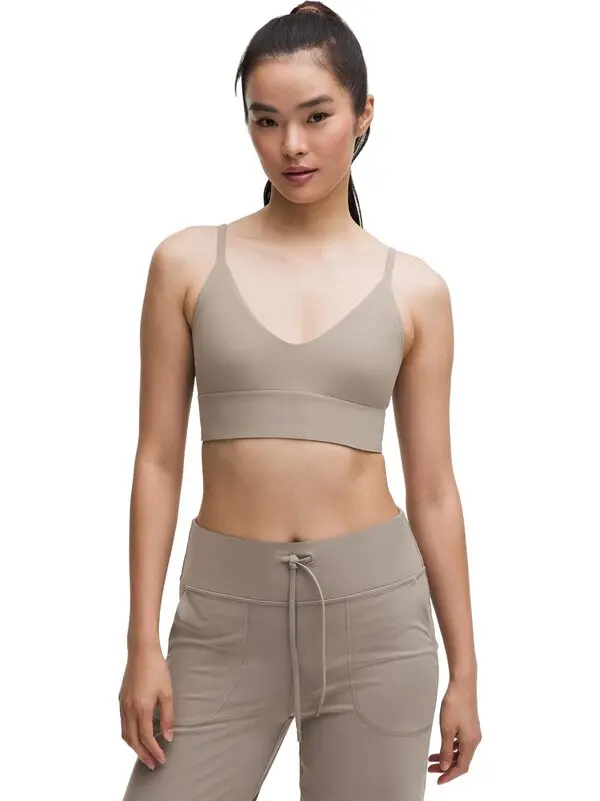 Lululemon Focuser Scoop-neck Bra Nulu - Warm Ash Grey