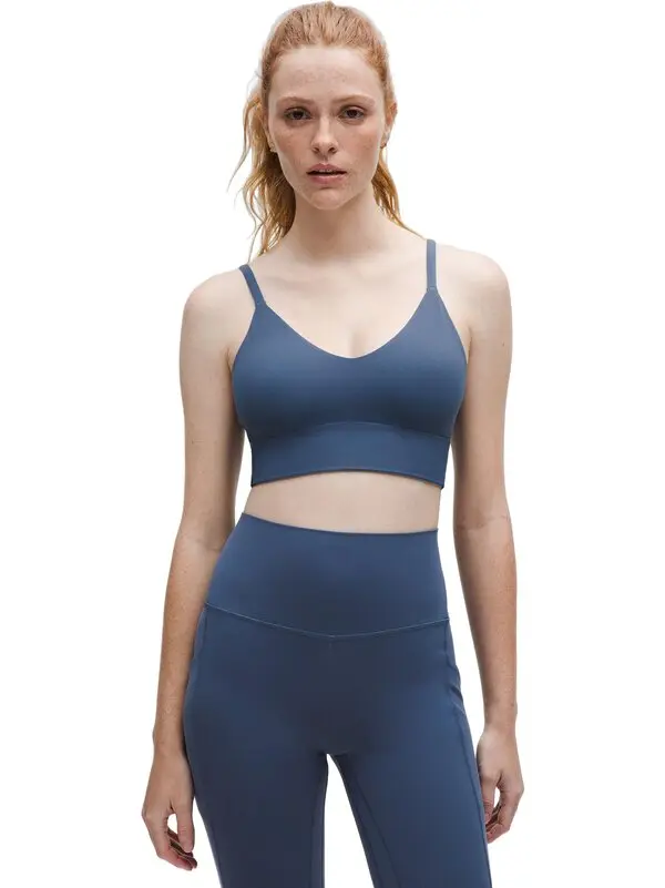 Lululemon Focuser Scoop-neck Bra Nulu - Blue Twill