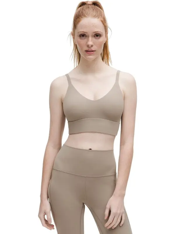 Lululemon Focuser Scoop-neck Bra Nulu - Warm Ash Grey