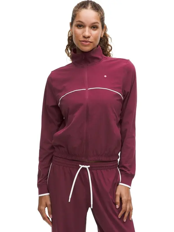 Lululemon Court Rival Tennis Track Jacket - Burgundy Bay/white
