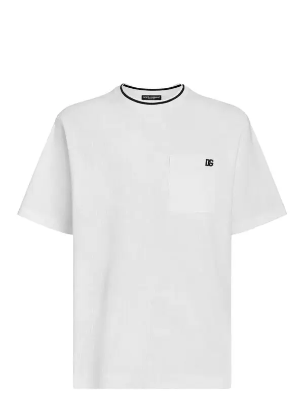 Dolce & Gabbana Logo-embroidered Cotton T-shirt - White