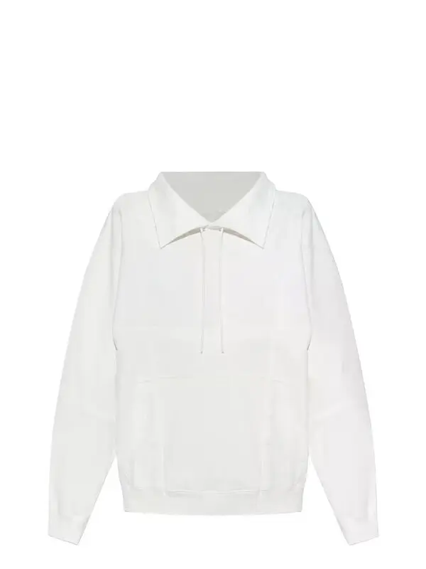 MAISON MARGIELA Drawstring Spread-collar Sweatshirt - White