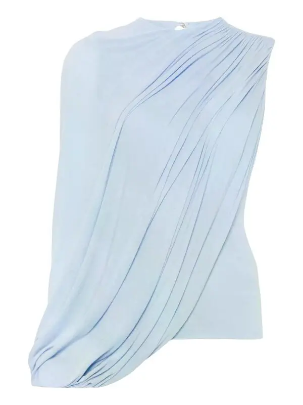 MANURI Draped Blouse - Blue