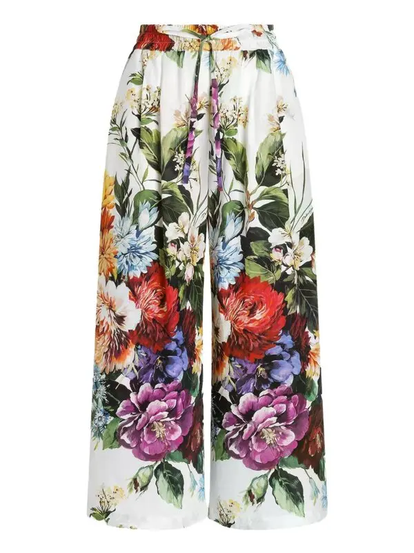 Dolce & Gabbana Floral-print Trousers - White