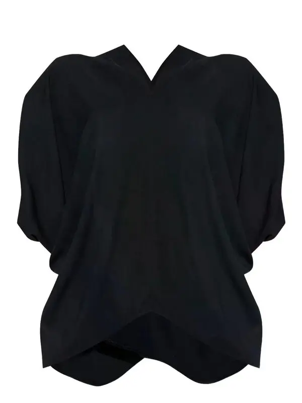 MAISON MARGIELA Draped V-neck Blouse - Black