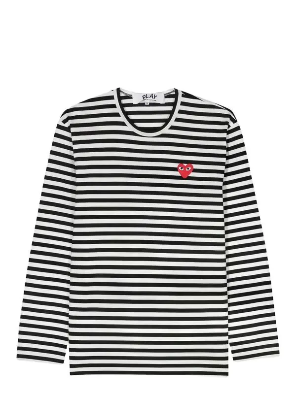 Comme Des Garçons Striped Long Sleeve T-shirt - Black