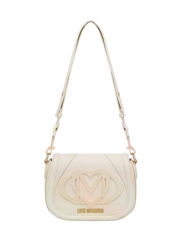 Moschino Foldover Top Shoulder Bag - White