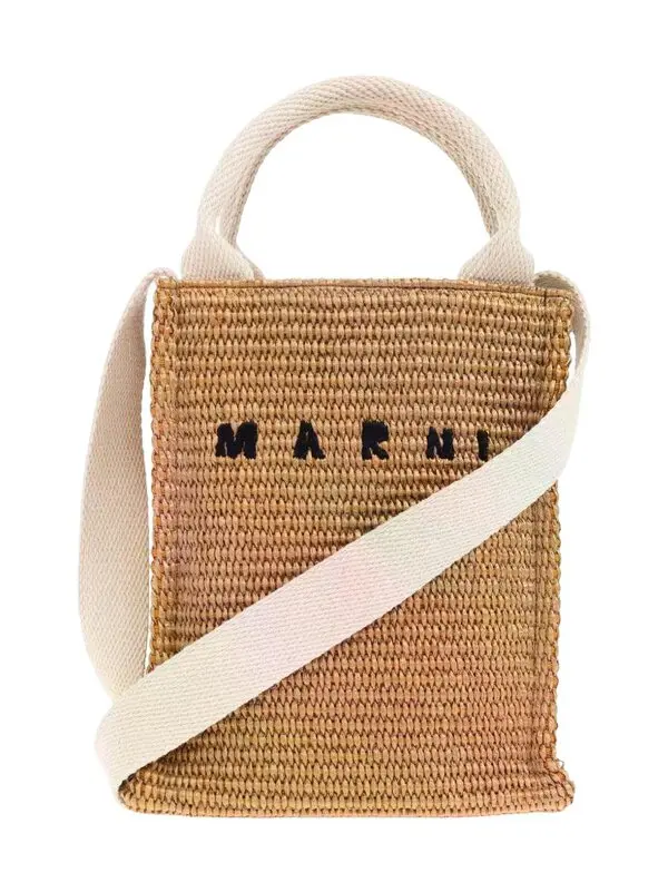 Marni Woven Raffia Tote Bag - Neutrals