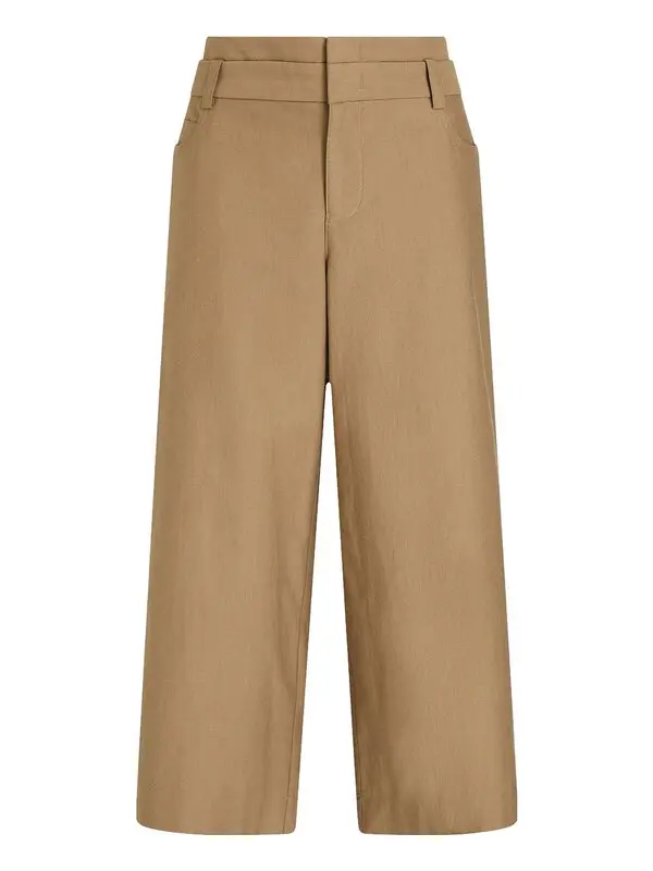 Vince Cotton And Wool-blend Twill Culottes - Camel