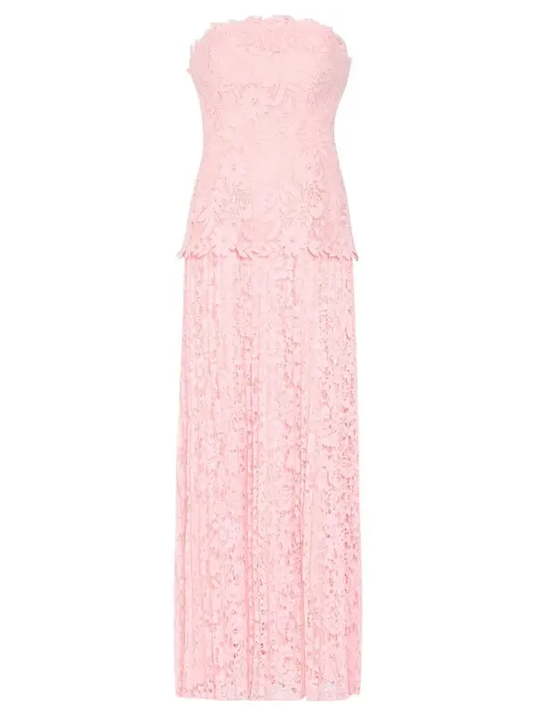 MILLY Norelle Strapless Pleated Maxi Dress - Blush