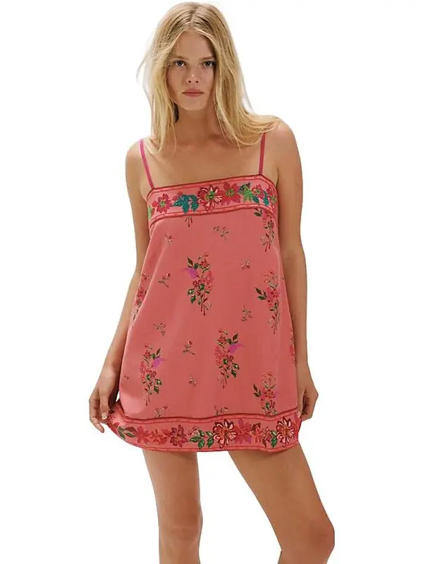 BALI Mini Shift Dress With Floral Print - Blush Combo