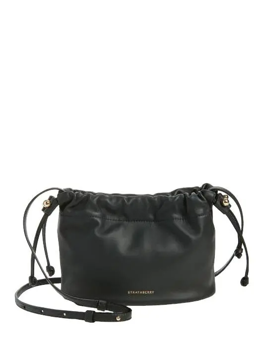 Strathberry Drawstring Leather Crossbody Bag - Black