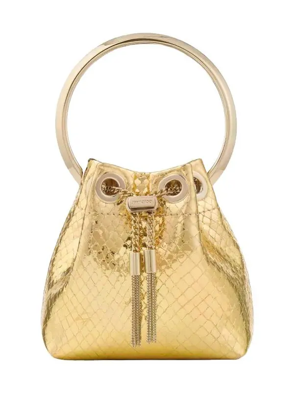 JIMMY CHOO Bon Bon Mini Bucket Bag - Gold