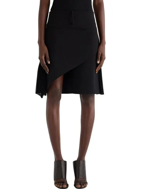 COURREGES Infinity Pleats Asymmetric A-line Skirt - Black