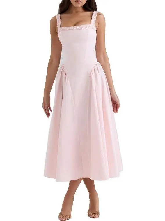 House Of Cb Dorothy Stretch Cotton Dress - Veiled Rose
