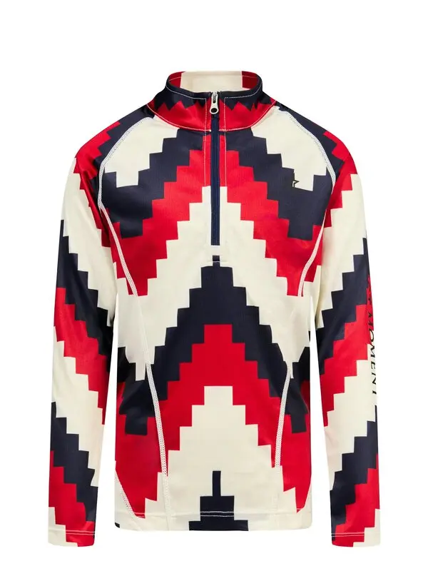 Perfect Moment Thermal Half Zip - White-red