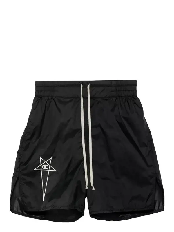 Rick Owens Logo-embroidered Bermuda Shorts - Black