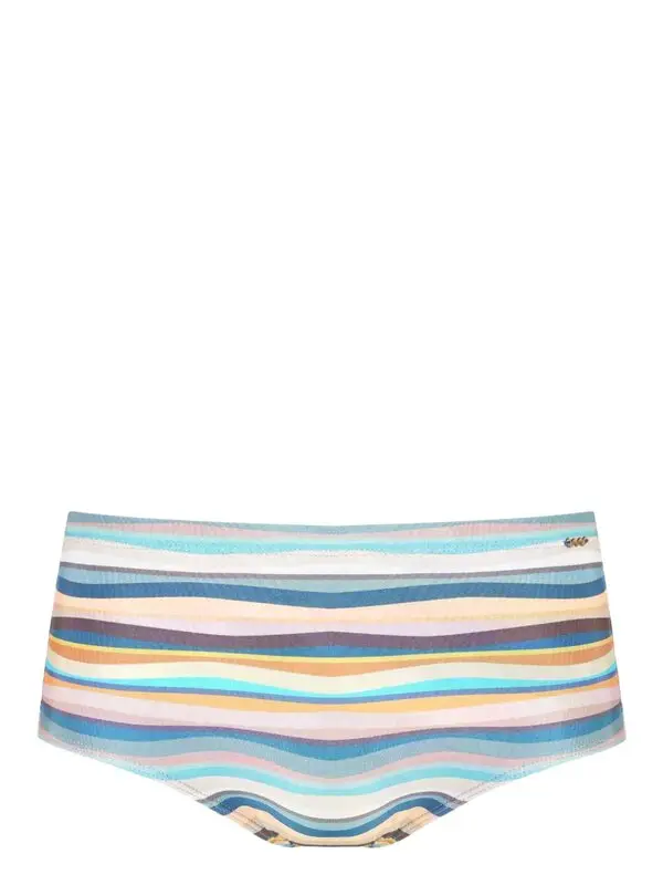 AMIR SLAMA Striped Swim Trunks - Blue