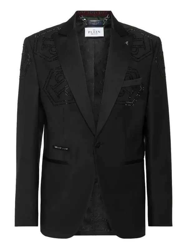 Philipp Plein Rhinestone-embellished Blazer - Black