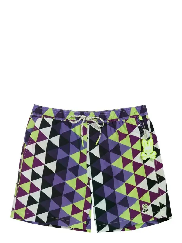 Psycho Bunny Alexander Varsity Swim Shorts - Purple