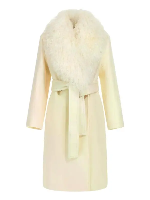 Roberto Cavalli Shearling-trimmed Coat - White