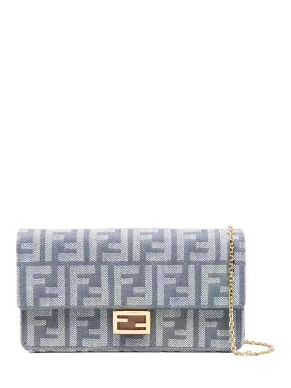 Fendi Ff-logo Canvas Mini Bag - Blue