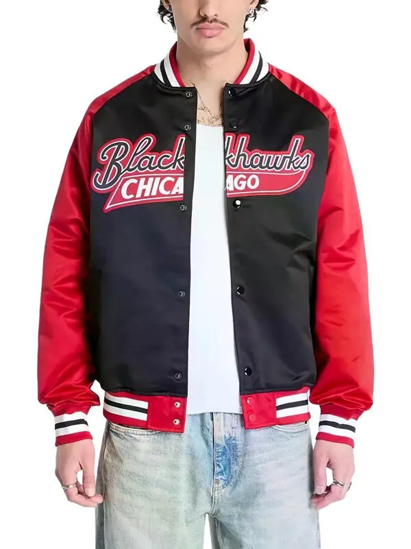 Mitchell & Ness Logo-print Bomber Jacket - Black
