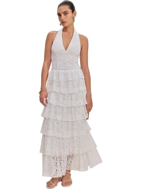 REFORMATION Astara Halterneck Maxi Dress - Ivory