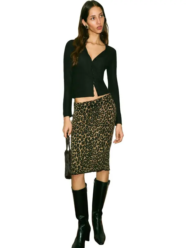REFORMATION Val Knit Cardigan - Black