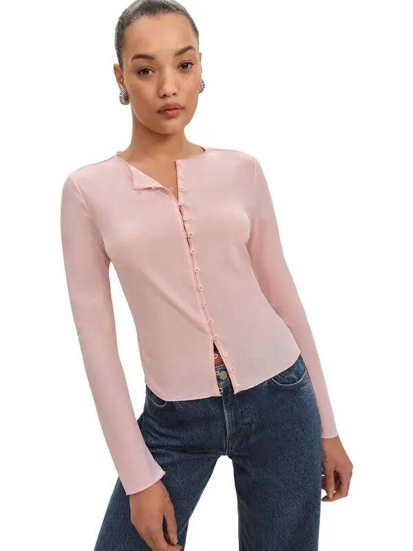 REFORMATION Val Knit Cardigan - Pink