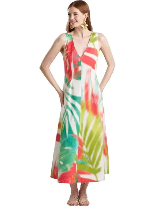 Natori Usami V-neck Maxi Dress - Green