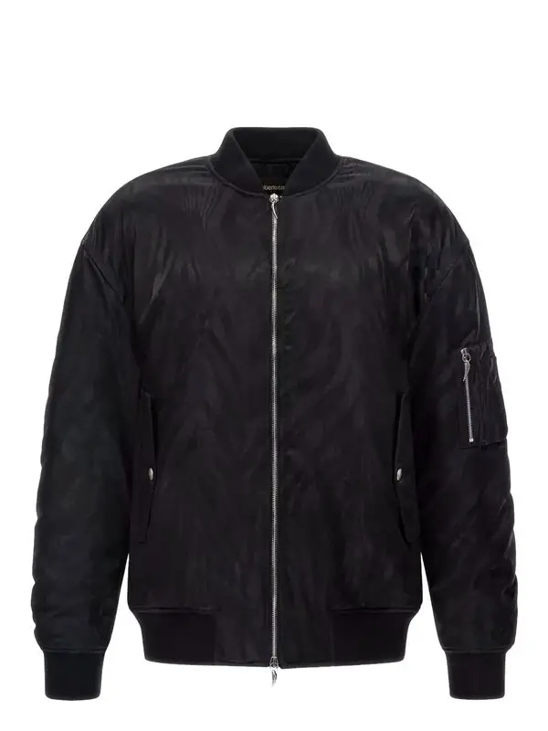 Roberto Cavalli Zebra-print Bomber Jacket - Black