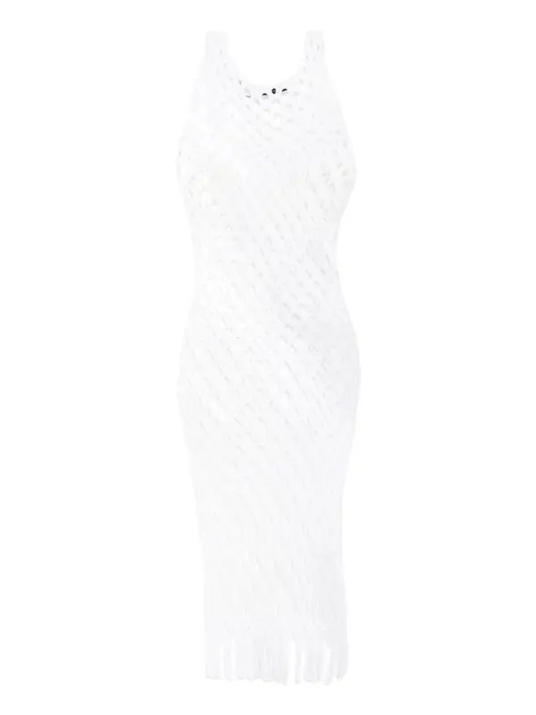 Christopher Esber Knitted Mesh Tank Dress - White