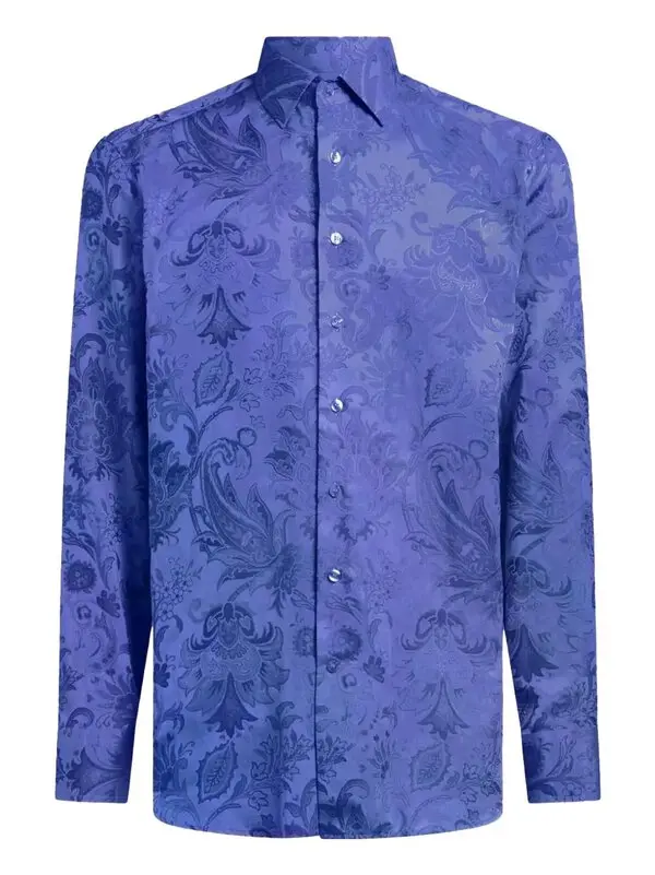 Etro Cotton Jacquard Shirt - Blue