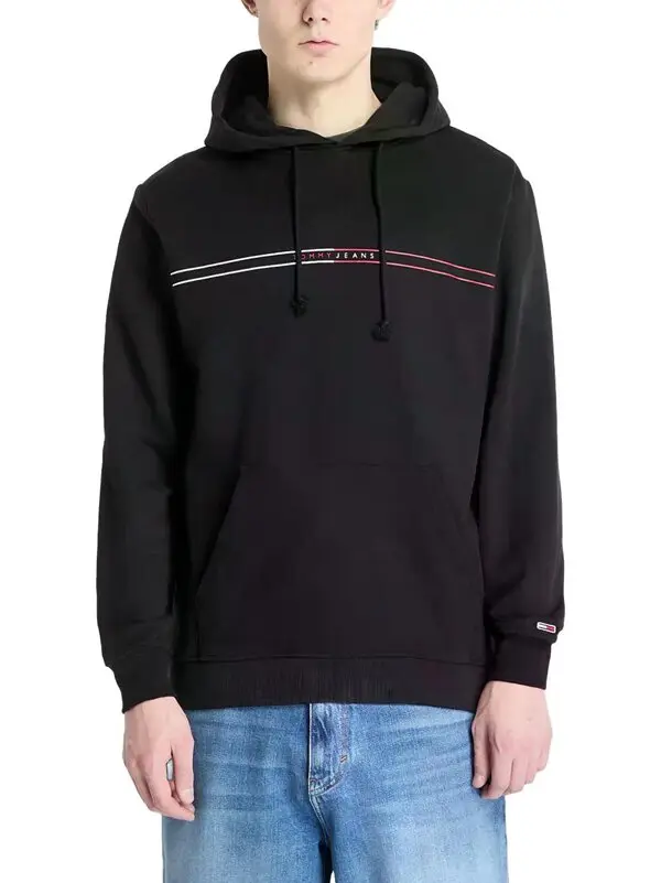 Tommy Hilfiger Logo-stripe Hoodie - Black