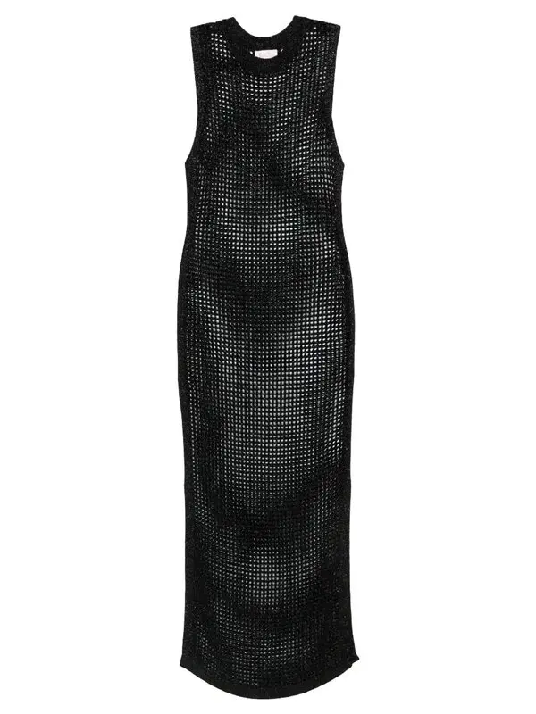 MC2 SAINT BARTH Fishnet Maxi Dress - Black