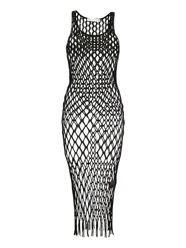Christopher Esber Mesh-knitted Tank Dress - Black