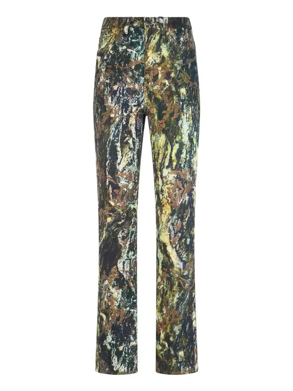Roberto Cavalli Mable-print Trousers - Green