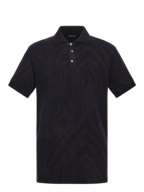 Roberto Cavalli Freedom-print Polo Shirt - Black