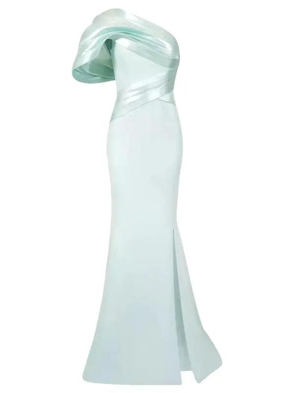 GABY CHARBACHY One-shoulder Mermaid Gown - Green