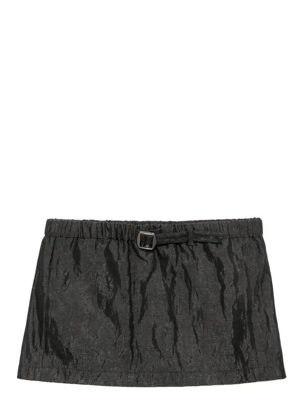 Christopher Esber Crushed Belted Mini Skirt - Black