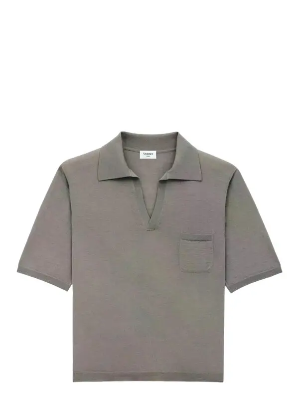 Saint Laurent Wool Polo Shirt - Grey
