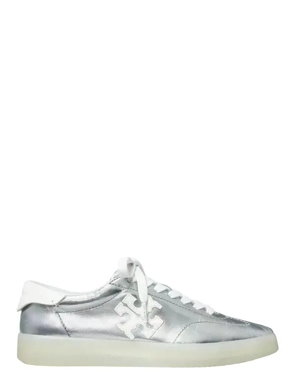 Tory Burch Metallic Leather Sneakers - Silver
