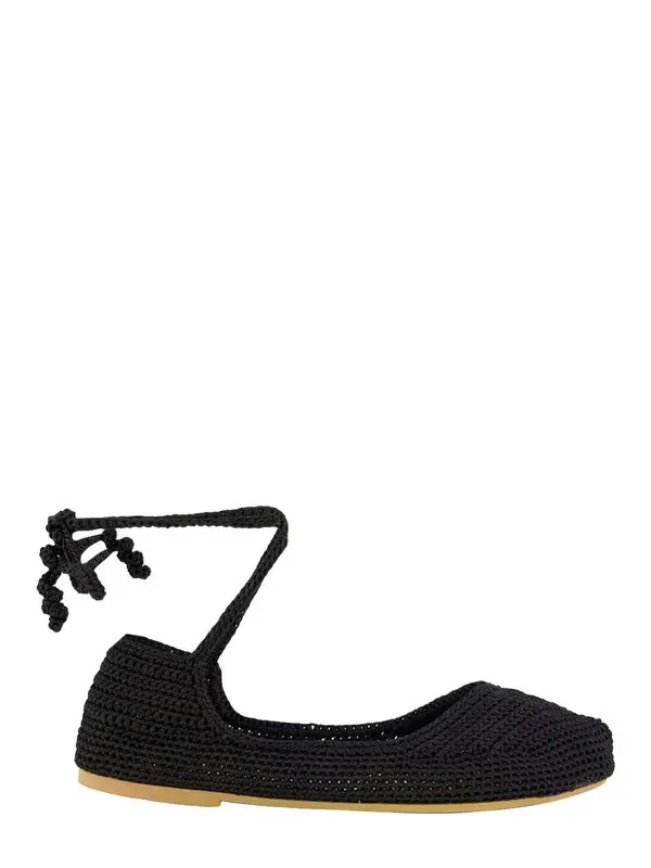 KASHURA Crochet Ballet Flats - Black