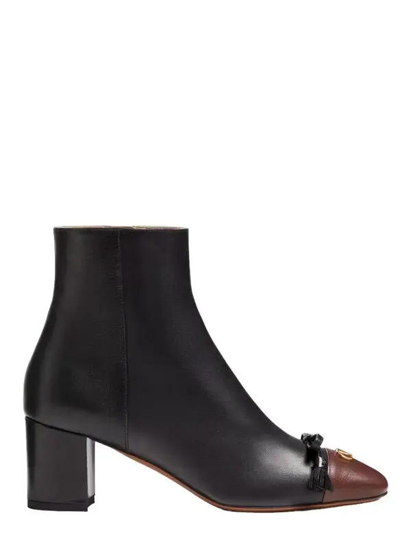 Valentino Garavani Valet Du Roi Kidskin Leather Ankle Boots - Black