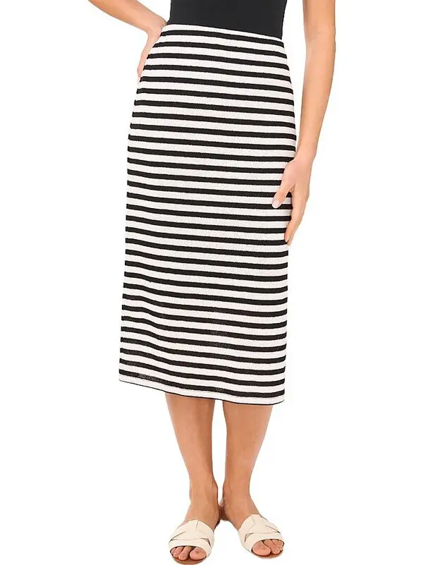 Vince Camuto Pull On Striped Skirt - New Ivory