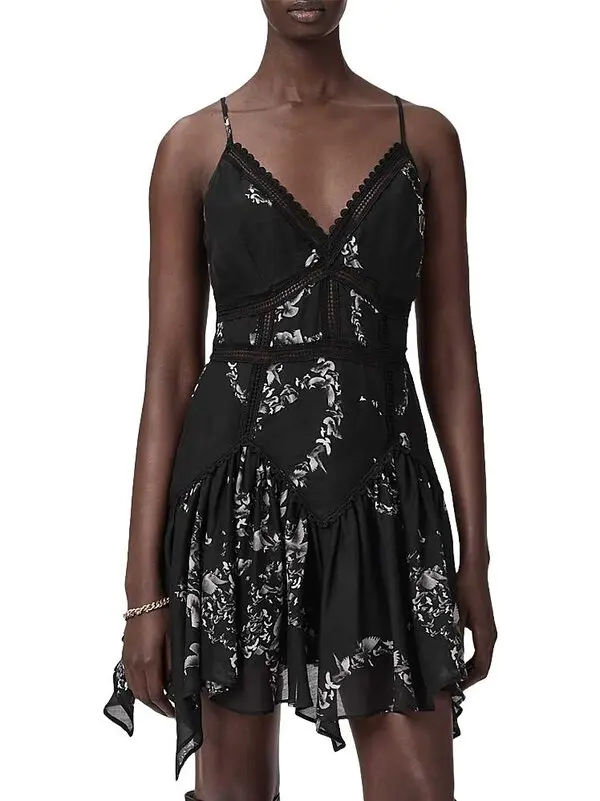 ALLSAINTS Zia Lace Trim Dress - Flight Black
