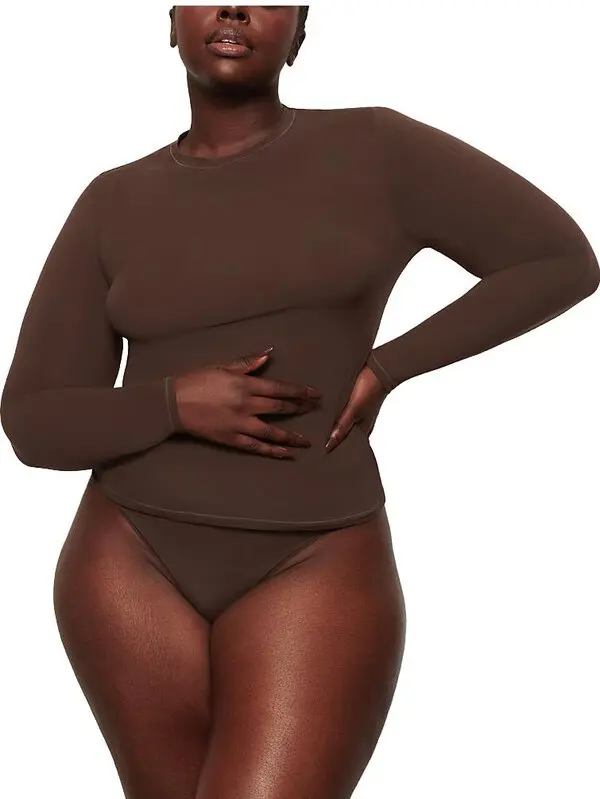 SKIMS Fits Everyone Long Sleeved Tee - Cocoa
