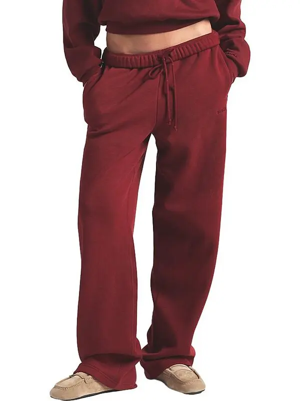 SKIMS Straight Leg Fleece Pants - Merlot