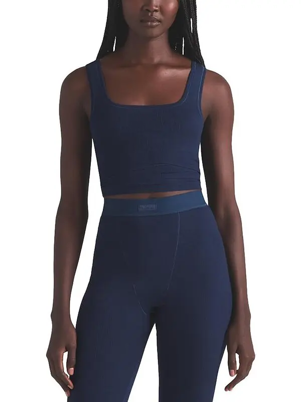SKIMS Cotton Rib Tank Top - Navy